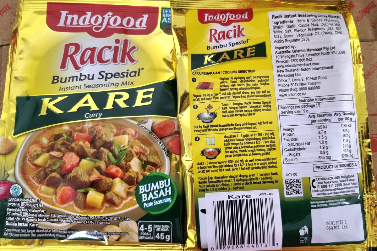 Indofood Instant Seasoning Mix Paste Kare/ Curry 12 x 45g – Indofood Online